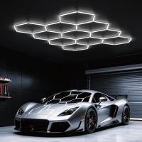 China LED Hex Light Hexagon Panel Lighting System Modular Connectable Honeycomb Ceiling Lights For Home Garage Studio Office for sale