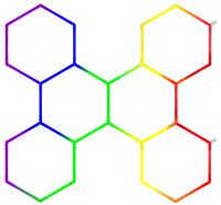 China RGB LED Hexagon Light Modular Ceiling Lighting System for Garage Gym Workshop Office Connectable Honeycomb LED Hex Light Panels for sale