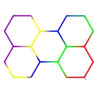 China RGB LED Hexagon Light Modular Ceiling Lighting System for Garage Gym Workshop Office Connectable Honeycomb LED Hex Light Panels for sale