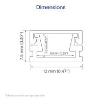 China Frosted Cover Clear Lens LED Strip Aluminium Profile With PC Diffuser for sale