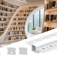 China Led Light Strips Aluminium Channel With Pc Cover K6 Recessed Drywall Plaster Gypsum Led Aluminum Profile K&C for sale