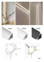 China IP20 Rated 6063 T5 Alloy Aluminum LED Corner Aluminium Profile for Surface Mounted LED Strip Light for sale