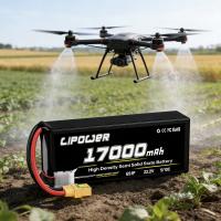 China 17000mAh 10C Rechargeable Lipo Battery Pack for FPV Racing Drone Long Flight Time for sale