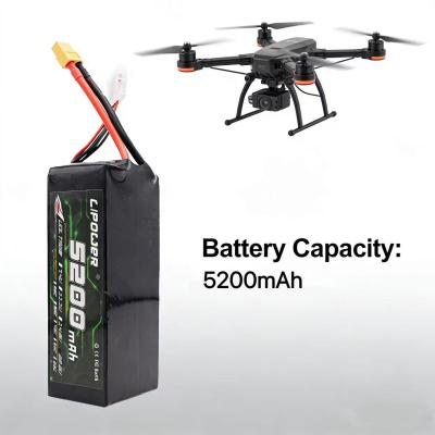 China FPV Drone Lipo Battery 4S 5200mAh 60C 100C High Capacity RC Battery for UAV for sale