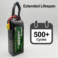 China LIPOWER 10000mAh 6S 22.2V 25C Lipo Battery Pack for Large Drone Aircraft 500 Cycles for sale