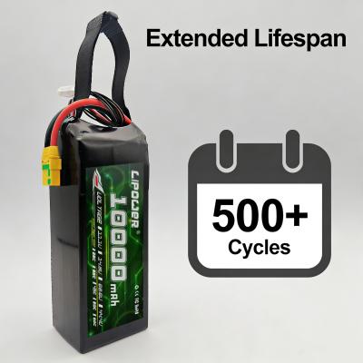 China LIPOWER 10000mAh 6S 22.2V 25C Lipo Battery Pack for Large Drone Aircraft 500 Cycles for sale