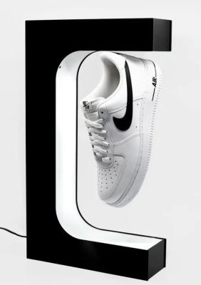 China LED light 360 spining magnetic levitating floating pop shoes display stands for sale