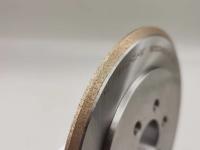China 14D1 Sintered Diamond Grinding Wheel 120×12×25×6×1.6mm for Surface Grinding and 60° Edge Chamfering for sale