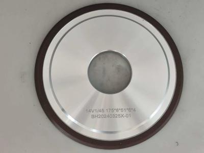 China Resin Bond Diamond Gridnig Wheels 14v1 , Diameter 175, Angle 45 for sale
