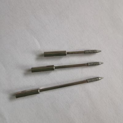 China D151# Firm Grit Retention Electroplated Diamond Grinding Pins with 2.2mm Head Diameter and 8mm Abrasive Length for sale