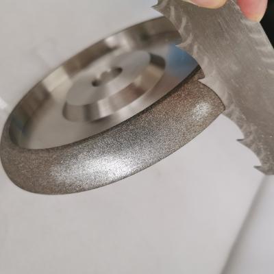 China Electroplated CBN Sharpening Wheel with Tooth Pitch 22mm and Inner Hole 25.4mm for Band Saw Blade for sale