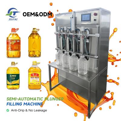 China 4 Nozzle Sunflower Oil Olive Oil High-viscosity Semi-Automatic Piston Type Cooking Oil Filling Machine for Thick Liquids for sale