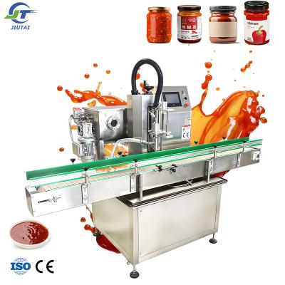 China High-Viscosity Liquid Seasoning Glass Jar Bottle Soy Chili Salad Hoisin Automatic Chili Sauce Filling Machine for sale