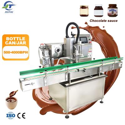 China Multi- Head Sauce Liquid Chocolate Paste Packing Constant Temperature Filling Machine for Sauce Food Processing Line for sale