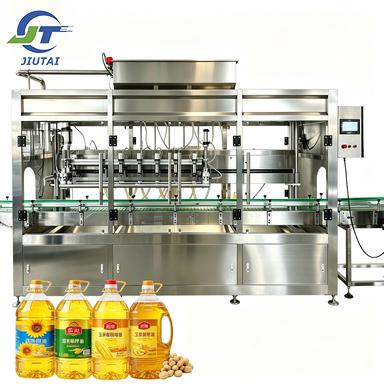 China Sunflower Corn Palm Soybean Peanut Vegetable Cooking Oil Liquid Automatic Gear Pump Tracking Filling Machine for sale