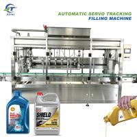 China Multi-head Servo Motor Digital Automatic Viscous Liquid Tracking Type Filling Machine for Car Lubricants Bottle 500ml 1000ml for sale