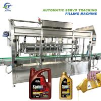 China 4000BPH Fully Automatic Servo Motor Digital Tracking Thick Paste Bottle Motor Engine Grease Oil Filling Machine for sale