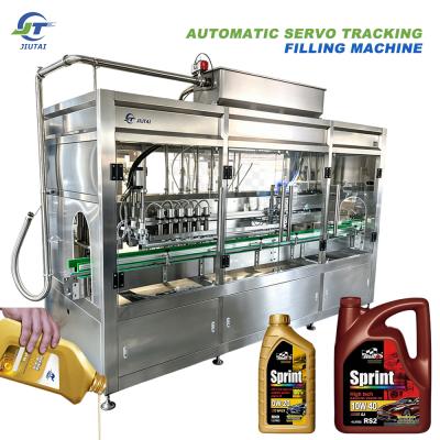 China 6 Nozzle Fully Automate Tracking Linear Filling Machine Plastic Glass Bottle Engine Grease Oil Bottling Filling Line for sale
