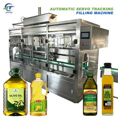 China Automatic Servo Tracking Liquid PET Plastic Glass Bottles Jerry Can Viscous Liquid Filling Machine for Olive Palm Cooking Oil for sale