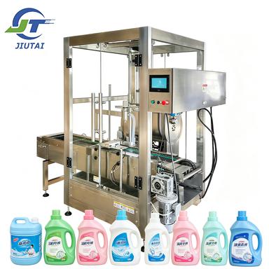 China Laundry Detergent Dish Soap Liquid Softener Bulk Automatic Single Head Rotary Lobe Pump Weighing Filling Machine for sale