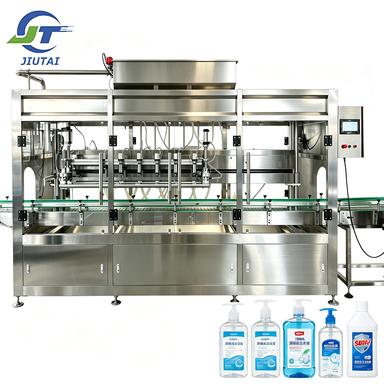 China Liquid Disinfectant Alcohol Sanitizer Household Chemical Cleaning Automatic Gear Pump Tracking Filling Machine for sale