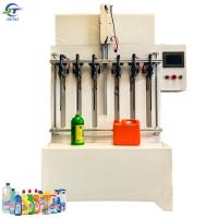 China Semi Automatic Four Head Small Liquid Bottle Machine for Beverage Pure Water Chemical Use Motor PLC Detergent Diaphragm Conveyor for sale