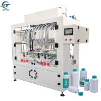 China Automatic Plastic Bottle Digital Liquid Bleach Filling Machine for Detergents 1000ml 6 Nozzle Diaphragm Pump Custom for sale