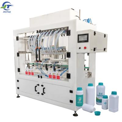 China Automatic Plastic Bottle Digital Liquid Bleach Filling Machine for Detergents 1000ml 6 Nozzle Diaphragm Pump Custom for sale
