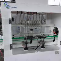 China Full Automatic Acids Chemical Liquid 1000ml 8 Head Plastic Bottle Toilet Bowl Cleaner Filling Machine with Conveyer Belt for sale