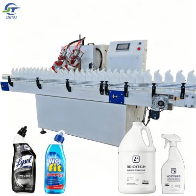 China Full Auto Viscous Material Pumb Detergent Automatic Detergent Corrosive Liquid Filling Machine with Conveyor for sale