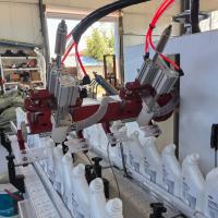 China Full Auto Viscous Material Pumb Detergent Automatic Detergent Corrosive Liquid Filling Machine with Conveyor for sale
