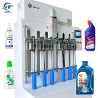 China Soap Degreaser Javel 1Gal 1L Bottle Liquid Filling 4 Heads Semi-Automatic Anti Corrosive Filling Machine for sale