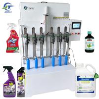 China 84 Disinfectant Liquid Fertilizer Toilet Cleaner Acidic Liquid Semi-Automatic Chemical Weighing Filling Machine for sale