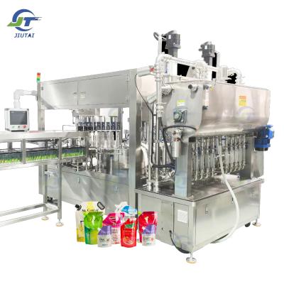 China Automatic Bags 4 Nozzle Ketchup Spout Stand up Pouch Filling Capping Machine for sale