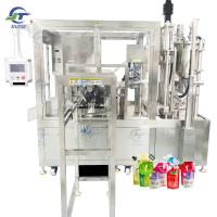 China High Accuracy Liquid Mayonnaise 100-1000ml Pouch Filling Capping Line Machine With Sewing for sale