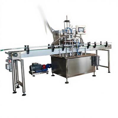 China Automatic 2 Head Volumetric Lube Oil Filling Machine for 2.5L Plastic Bottle With Conveyor for sale