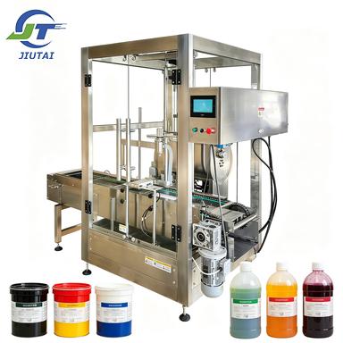 China Industrial Printing Ink Pigment Colorant Thick Liquid Automatic Single Head Rotary Lobe Pump Weighing Filling Machine for sale