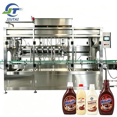 China Creamy Liquid Chocolate Sauce Smooth Sweetener Viscous Food Grade Dessert Spread Automatic Tracking Gear Pump Filling Machine for sale