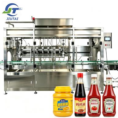 China Professional Yellow Mustard Smooth Paste Spice Packing Automatic Tracking Gear Pump Filling Machine for sale