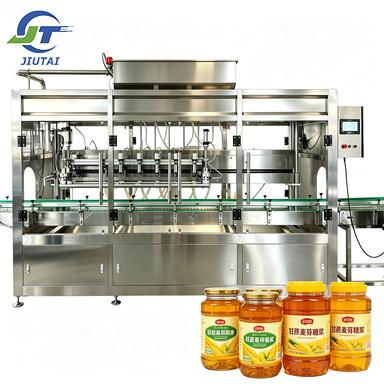 China Corn Cane Maltose Syrup Thick Viscous Liquid Sweetener Automatic Gear Pump Tracking Filling Machine for sale