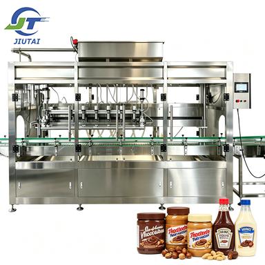 China Chocolate Hazelnut Peanut Butter Condensed Milk Thick Sauce Automatic Gear Pump Tracking Filling Machine for sale