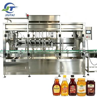 China Pure Natural Honey Maple Syrup Liquid Glucose Thick Food Sauce Automatic Gear Pump Tracking Filling Machine for sale