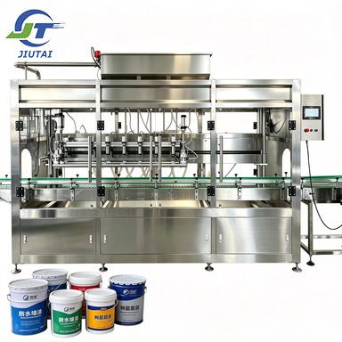 China Waterproof Wall Paint Coating Emulsion Resin Latex Industrial Automatic Gear Pump Tracking Filling Machine for sale