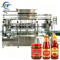 China Non Particle Red Chili Oil Smooth Spicy Sauce Sichuan Flavor Condiment Automatic Tracking Gear Pump Filling Machine for sale