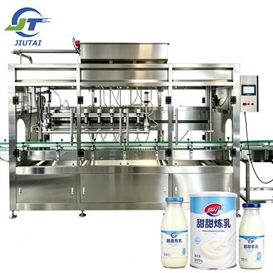 China Sweetened Condensed Milk Creamy Dairy Product Smooth Liquid for Dessert Making Automatic Tracking Gear Pump Filling Machine for sale