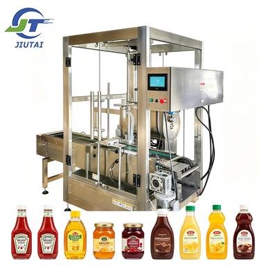 China Tomato Paste Honey Jam Chocolate Fruit Syrup Thick Automatic Single Head Rotary Lobe Pump Weighing Filling Machine for sale