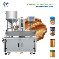 China 500-4000BPH Automatic Rotary Lobe Pump Filling Machine for Peanut Butter with Particles and Jam for sale