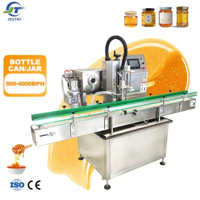 China Automatic Food Grade Honey Syrup Oil Filler Liquid Bottle Honey Cans Filling Machine for Thick Liquid Honey Syrup for sale