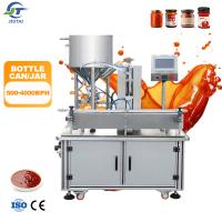 China Anti-Drip Low Shear Food Grade Automatic Rotor Pump Filling Machine for Chili Sauce and Particulate Sauce for sale