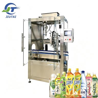 China Automatic Tracking Negative Pressure Beverage Filling Machine for Tea Juice Mineral Water Probiotic Drink Bottling Equipment for sale